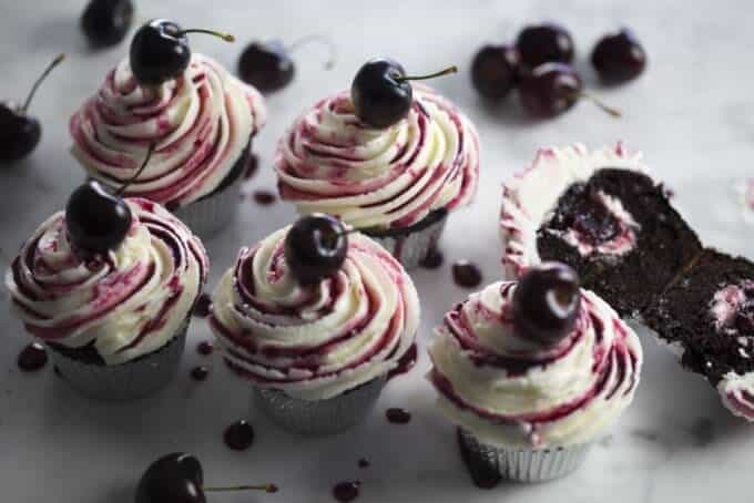 Chocolate Cherry Cupcakes | Preppy Kitchen