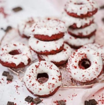 Red Velvet Donuts - Preppy Kitchen