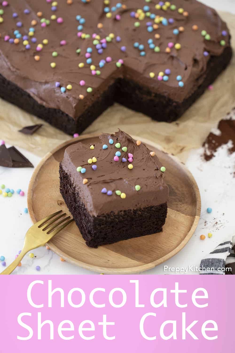 Chocolate Sheet Cake - Preppy Kitchen