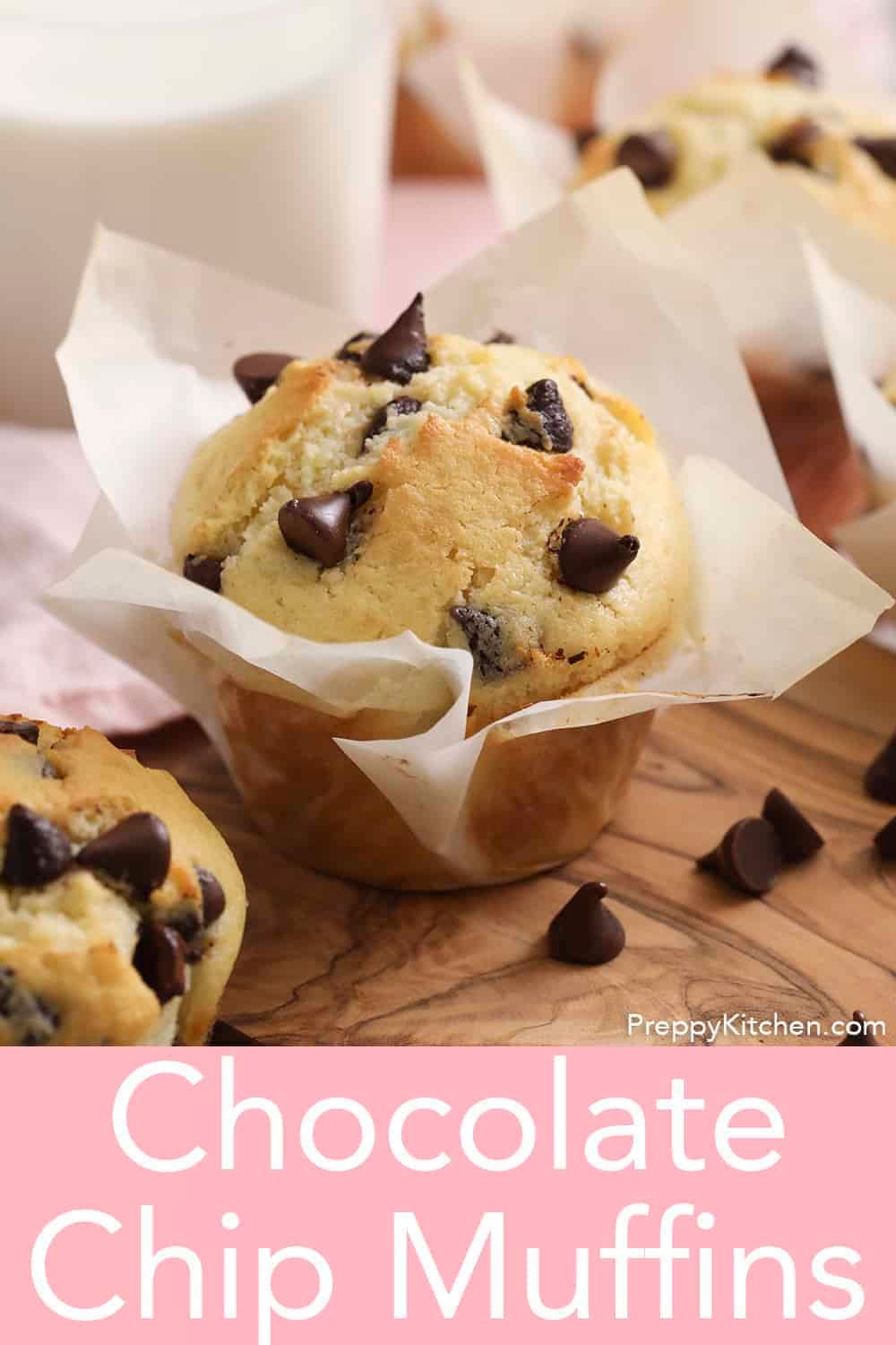 Chocolate Chip Muffins Recipe (Bakery-Style Domes) - Preppy Kitchen
