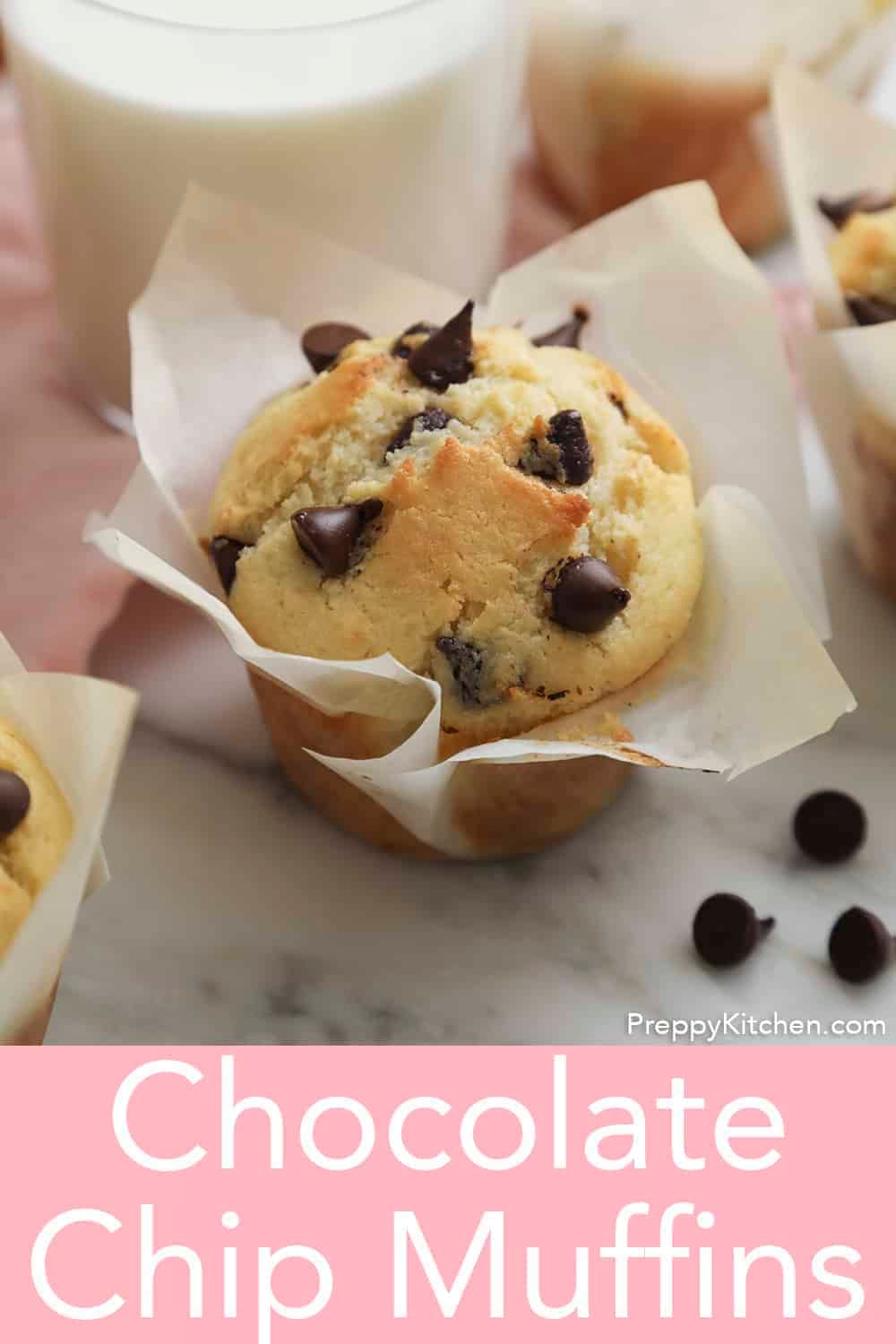 Chocolate Chip Muffins Recipe (Bakery-Style Domes) - Preppy Kitchen