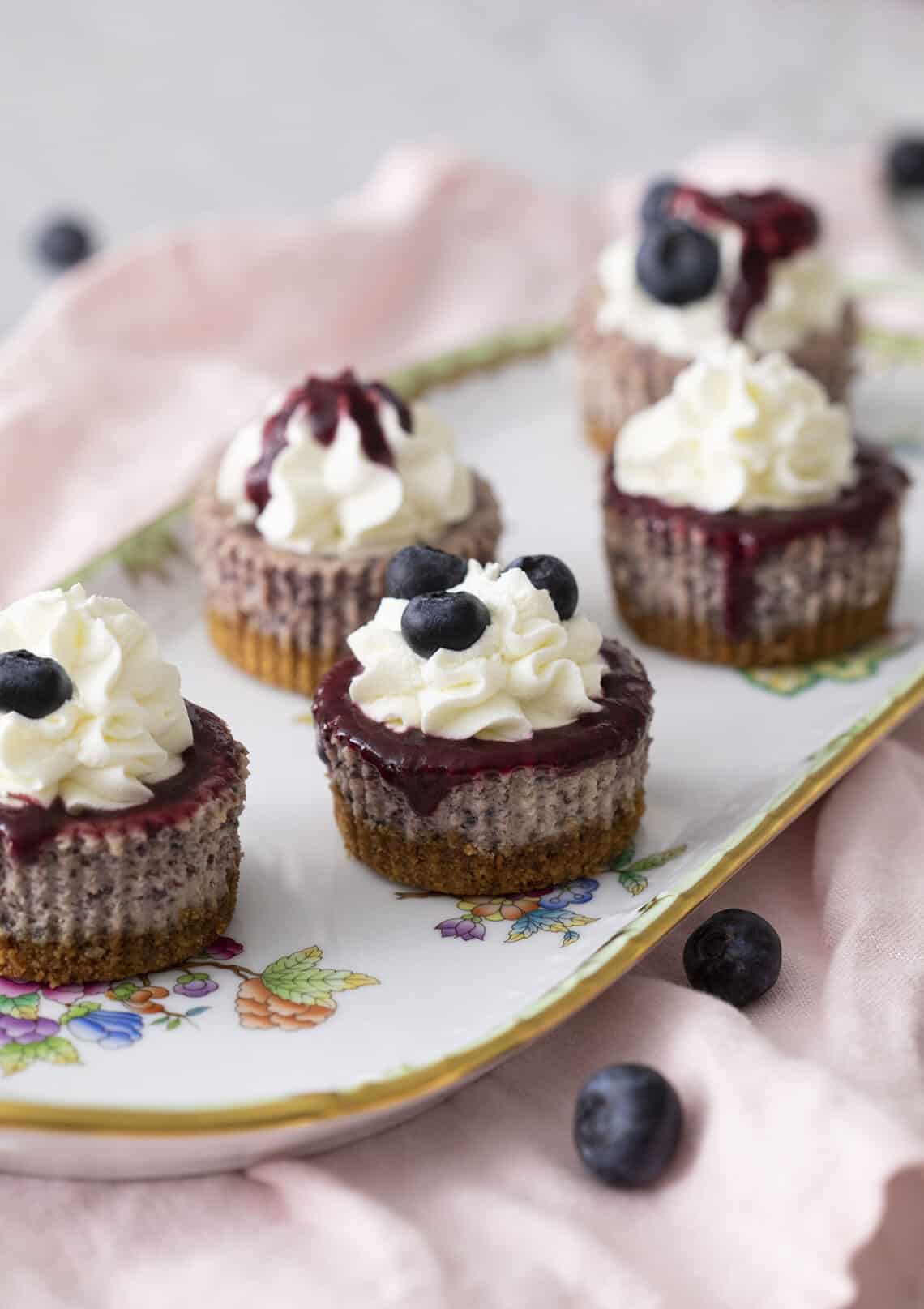 Mini Blueberry Cheesecakes - Preppy Kitchen