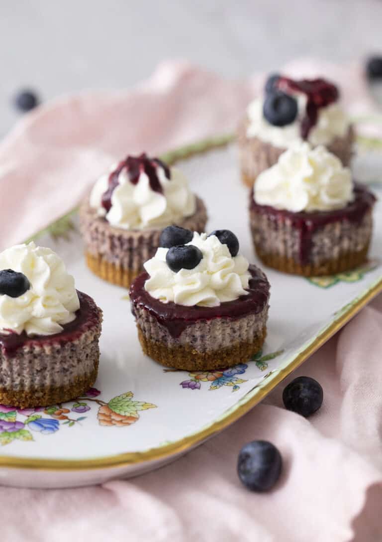 Mini Blueberry Cheesecakes - Preppy Kitchen