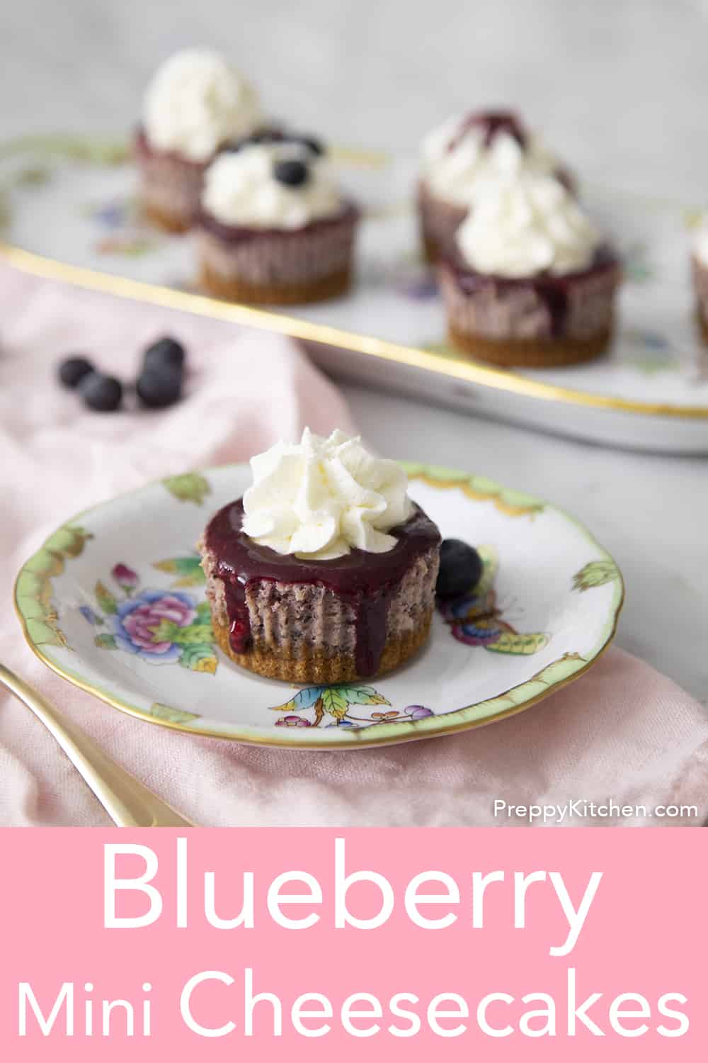 Mini Blueberry Cheesecakes - Preppy Kitchen