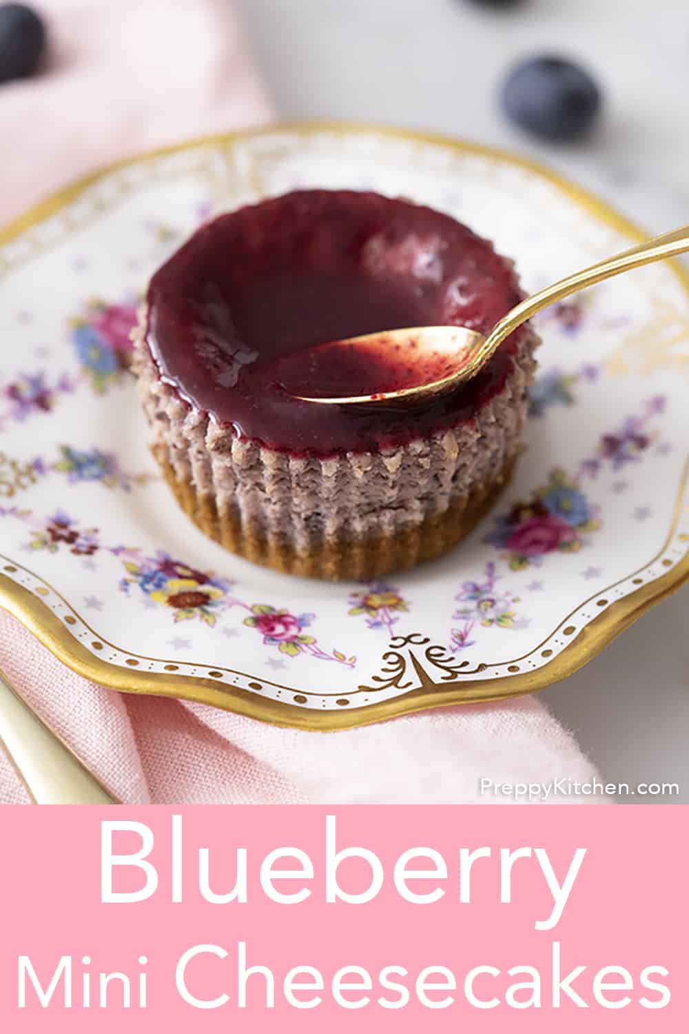 Mini Blueberry Cheesecakes - Preppy Kitchen