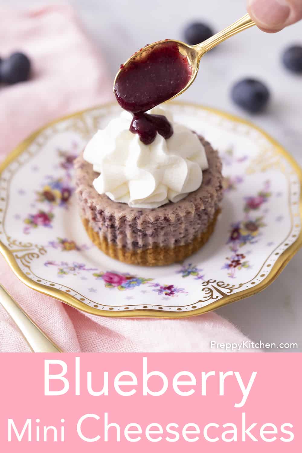Mini Blueberry Cheesecakes - Preppy Kitchen