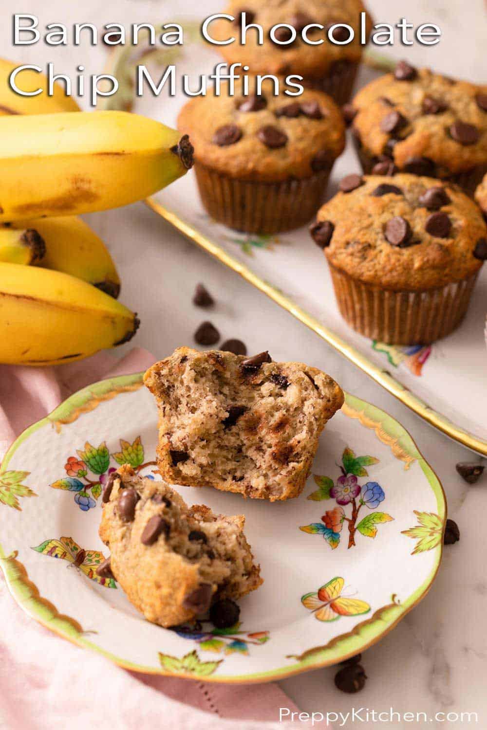 Banana Chocolate Chip Muffins - Preppy Kitchen