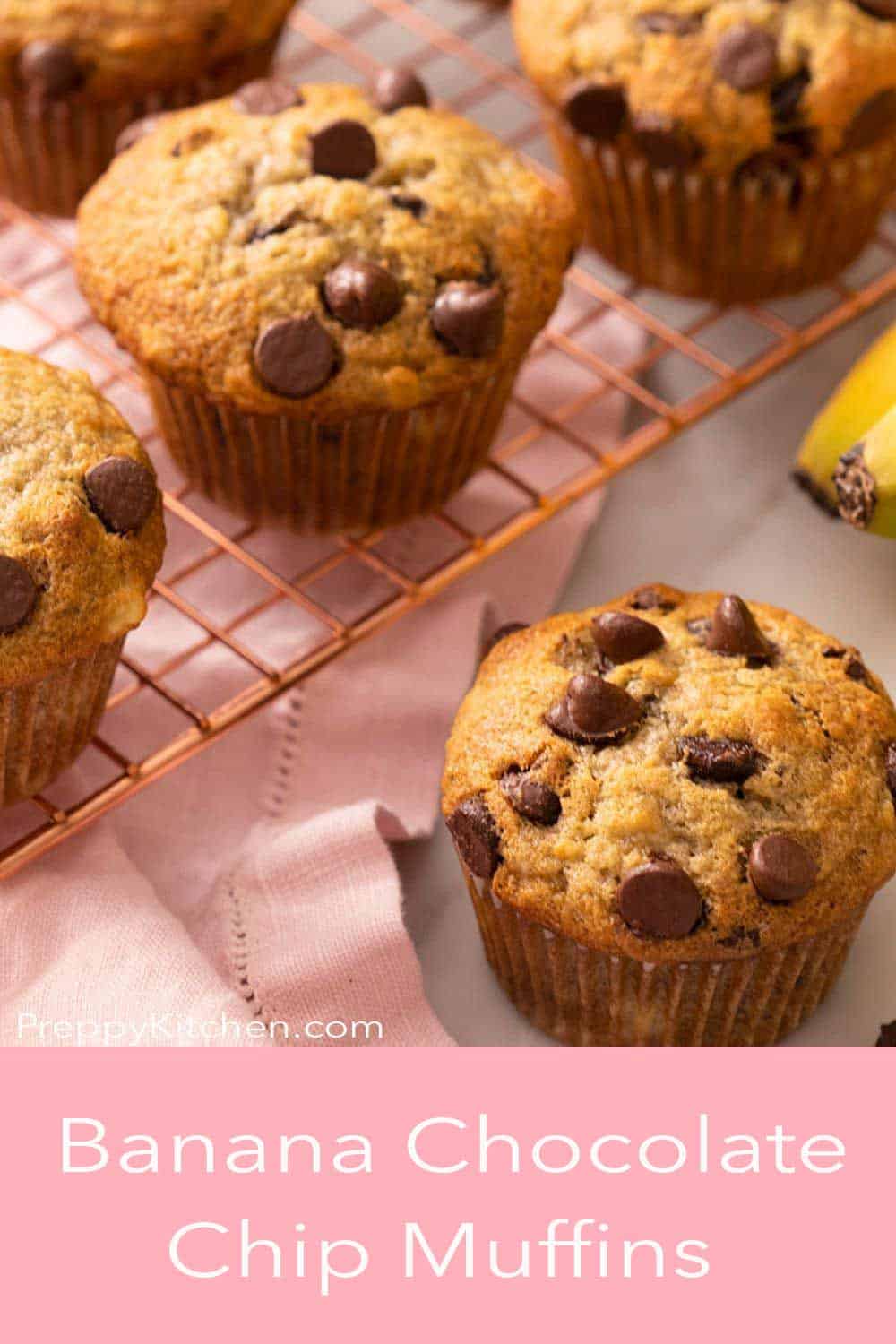 Banana Chocolate Chip Muffins - Preppy Kitchen