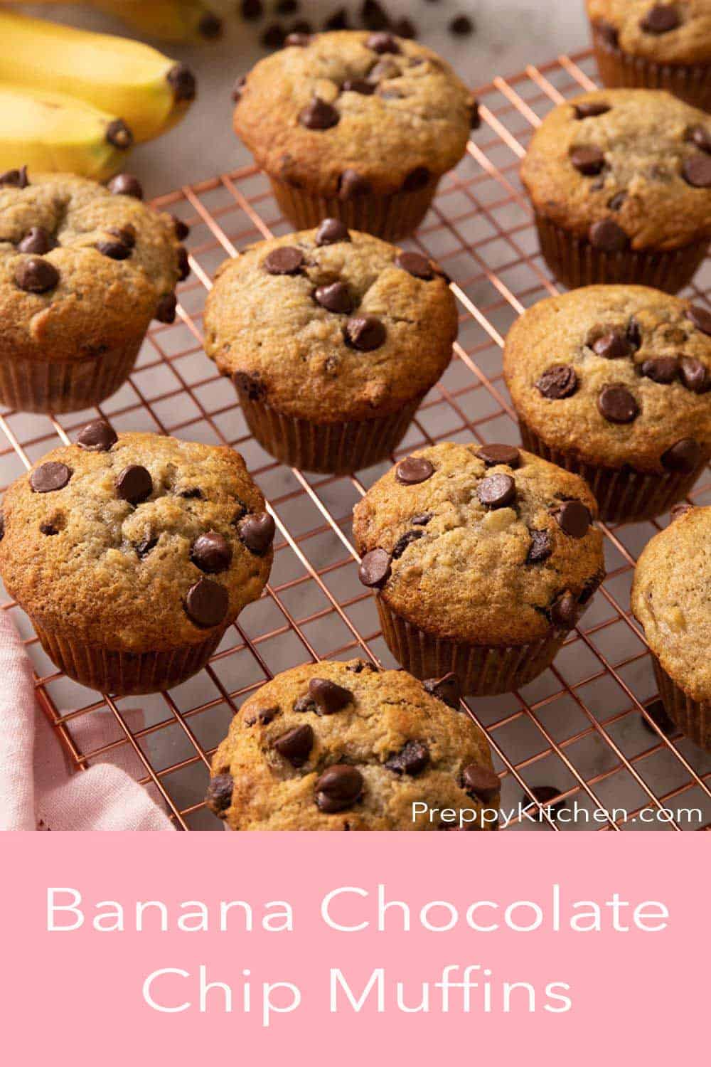 Banana Chocolate Chip Muffins - Preppy Kitchen