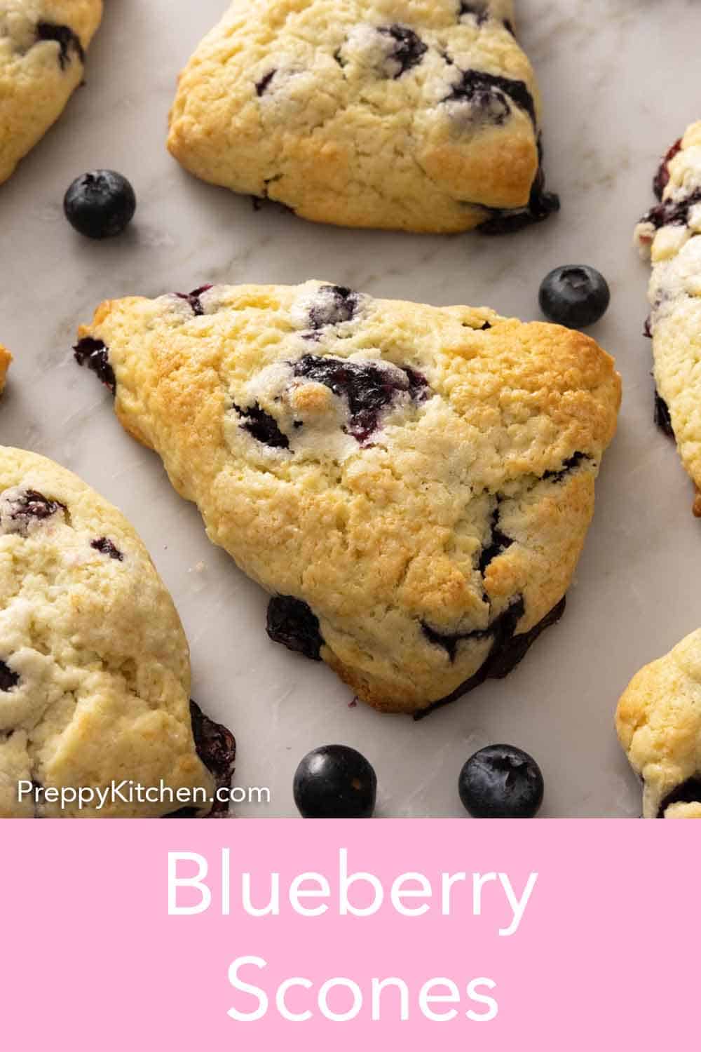 Blueberry Cream Scones (Easy, Not Dry!) - Preppy Kitchen