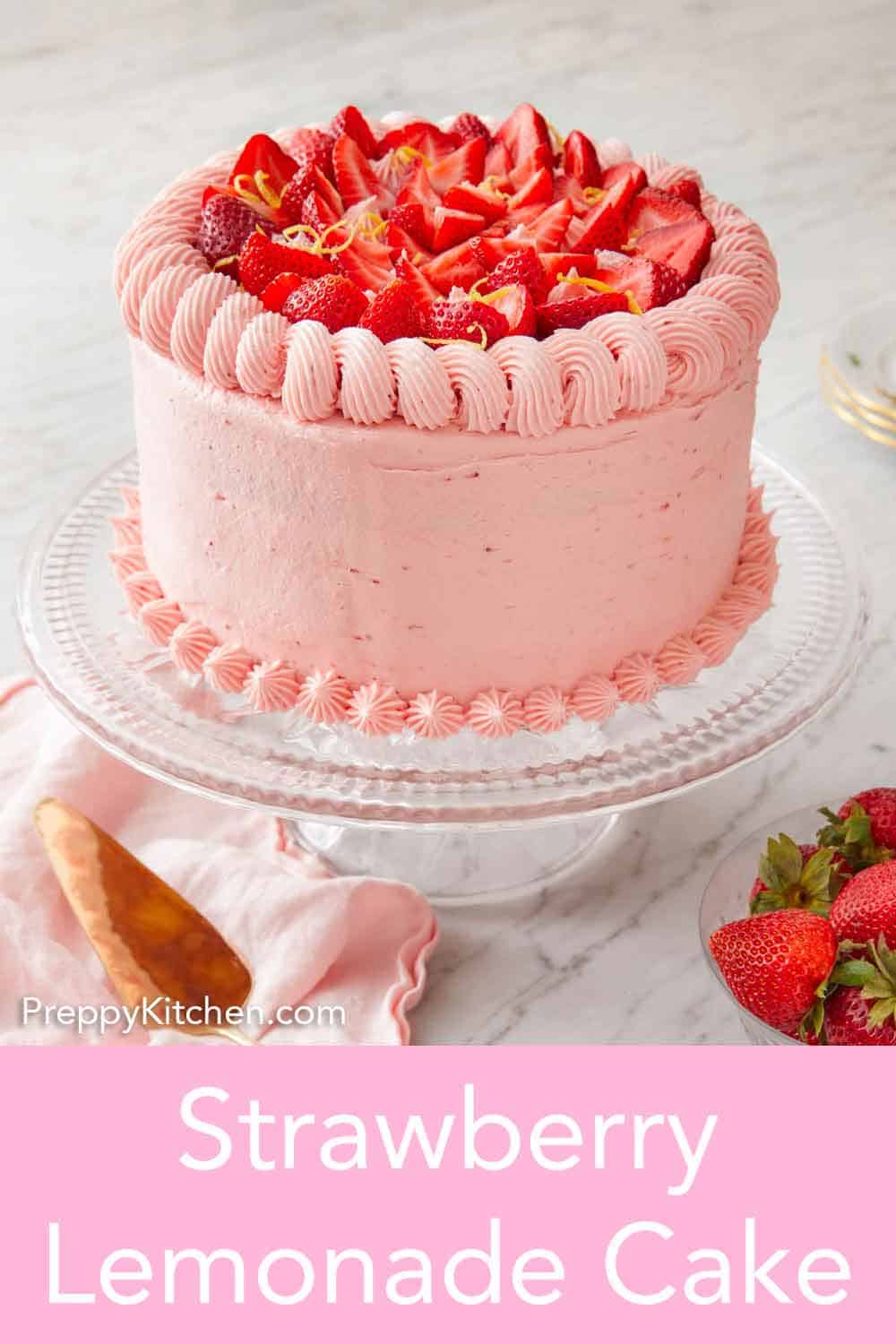 Strawberry Lemonade Cake - Preppy Kitchen