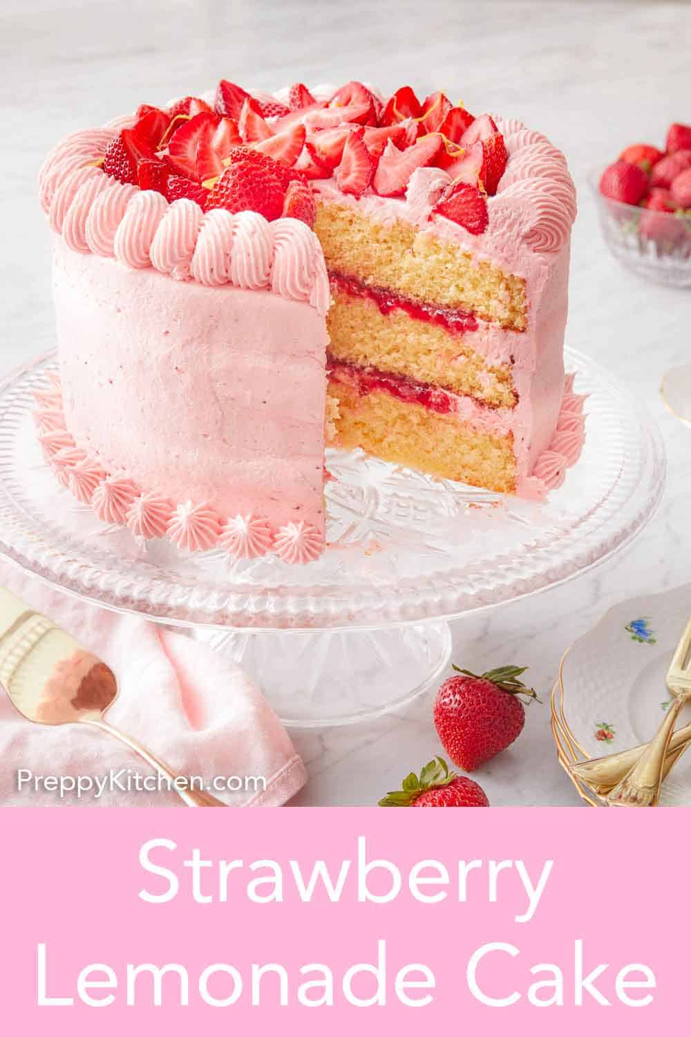 Strawberry Lemonade Cake - Preppy Kitchen