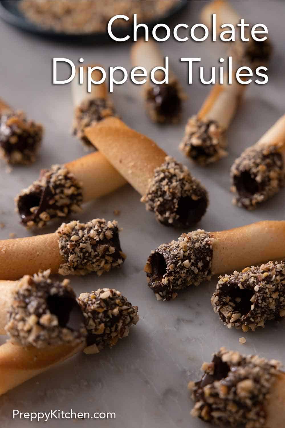 Chocolate Dipped Tuiles - Preppy Kitchen