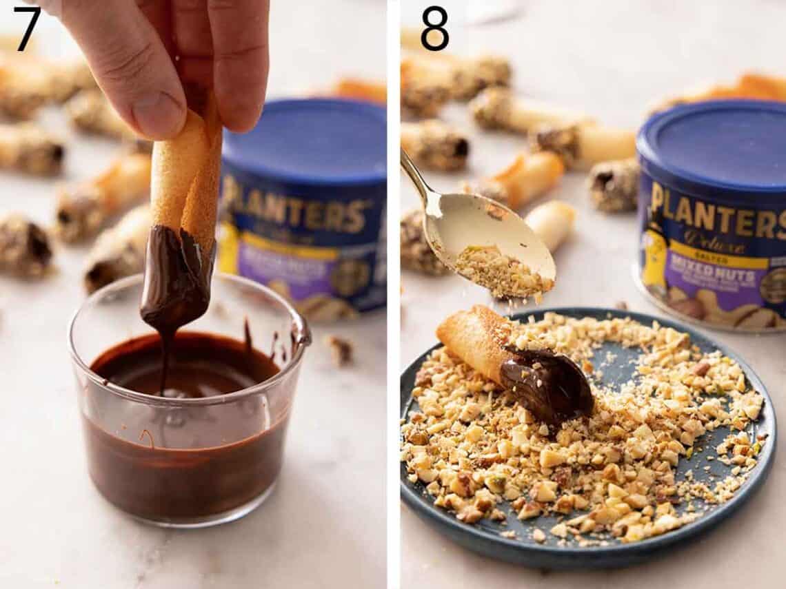 Chocolate Dipped Tuiles - Preppy Kitchen