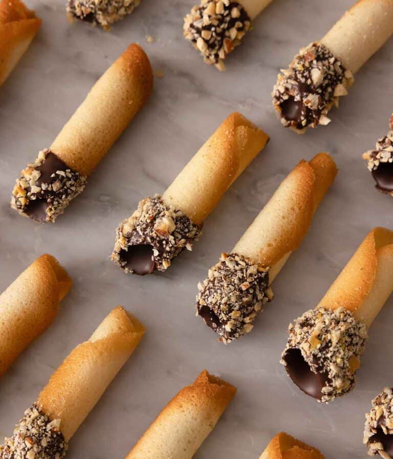 Chocolate Dipped Tuiles - Preppy Kitchen