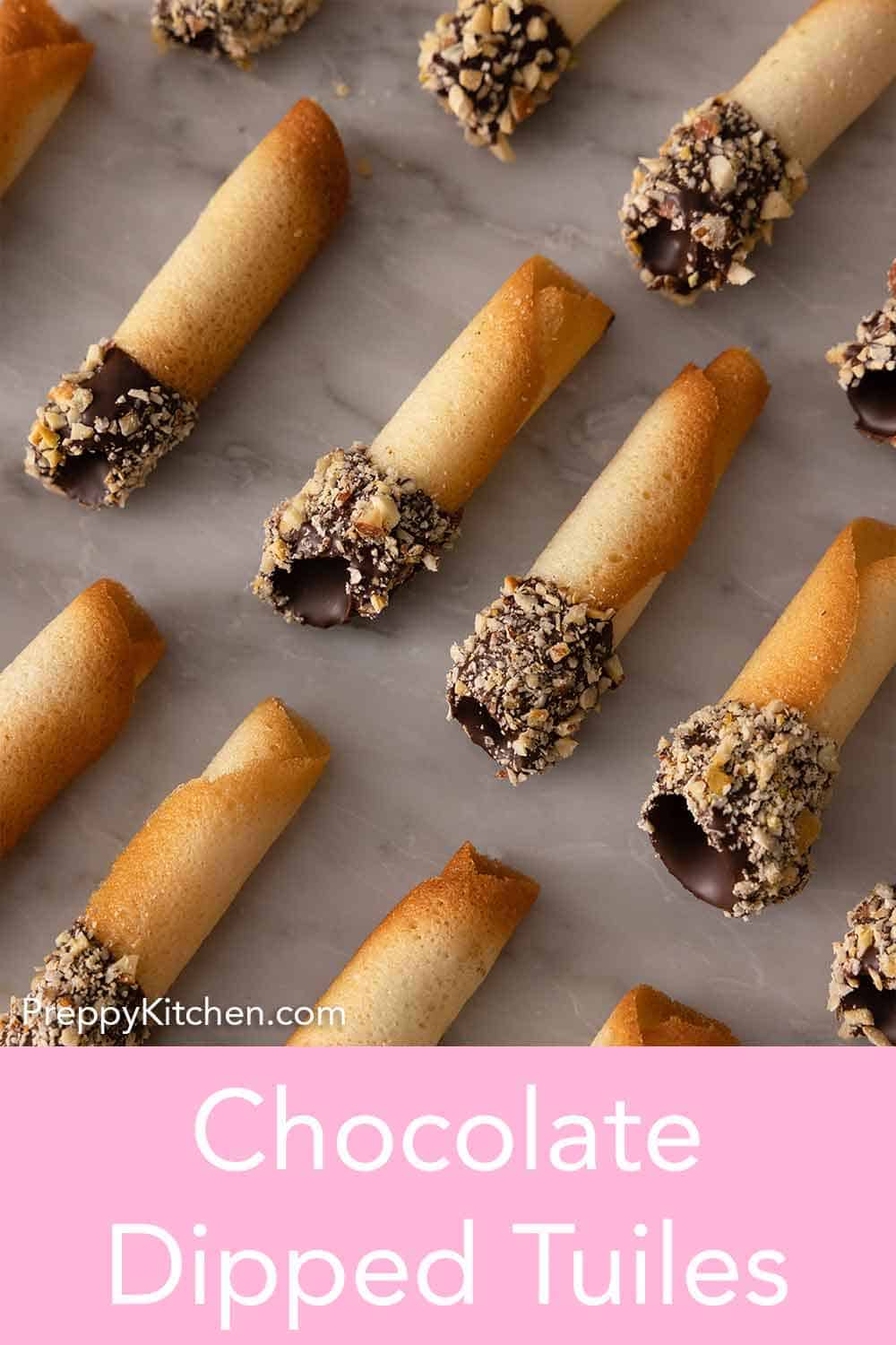 Chocolate Dipped Tuiles - Preppy Kitchen