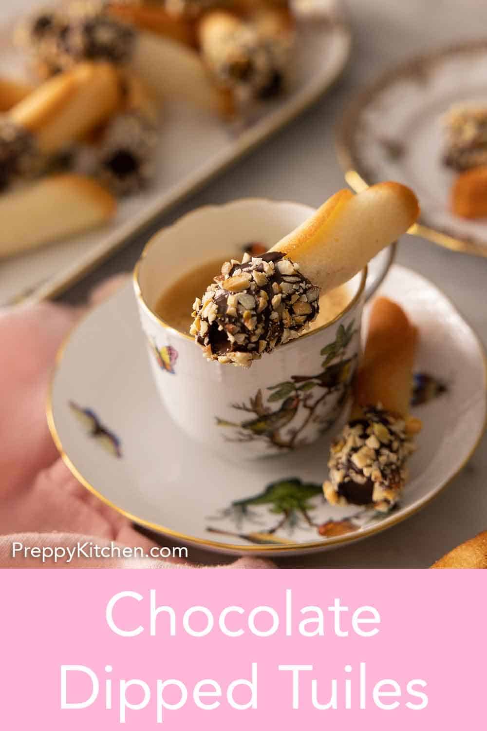 Chocolate Dipped Tuiles - Preppy Kitchen