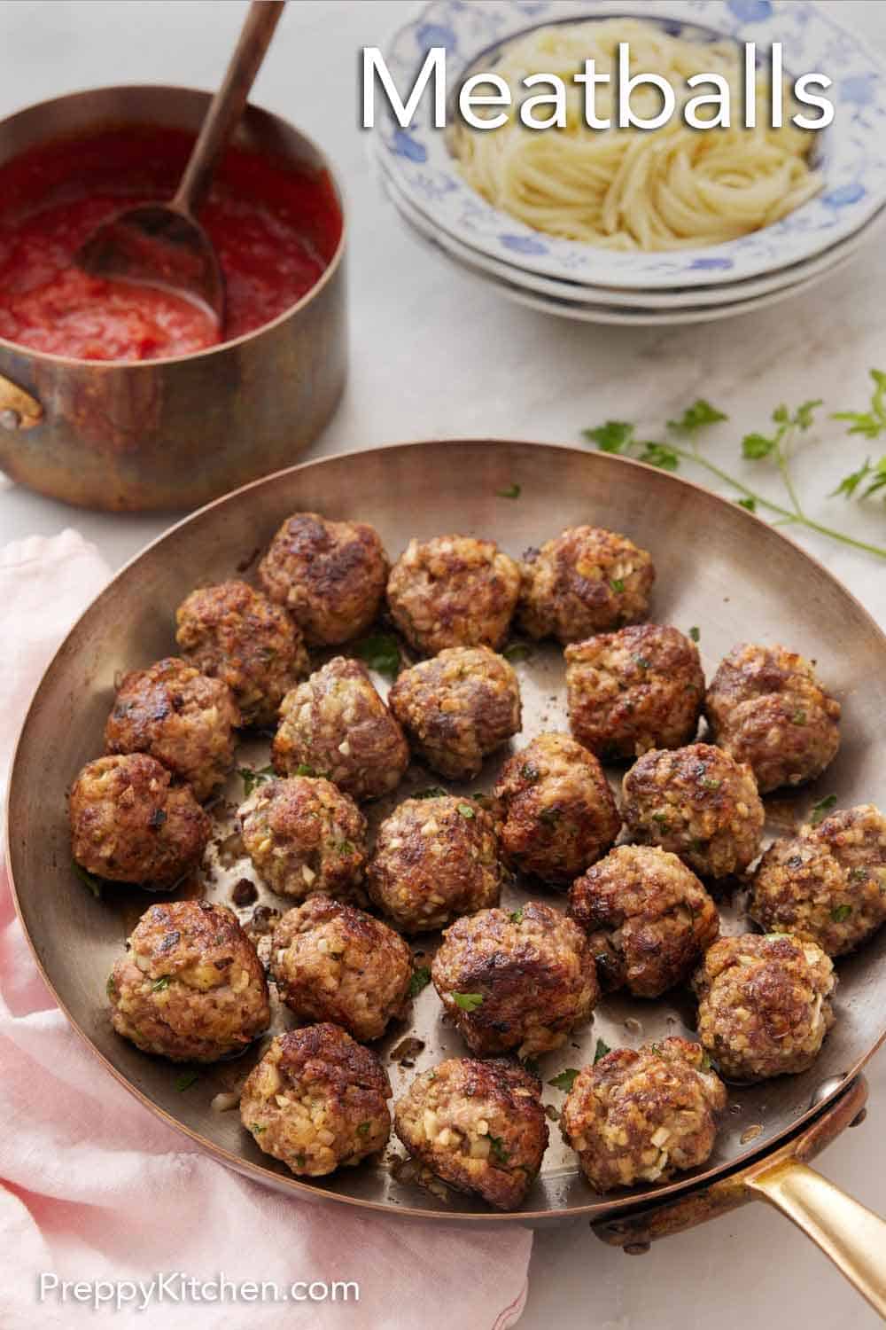 Easy Italian Meatballs (Baked or Stove-top) - Preppy Kitchen