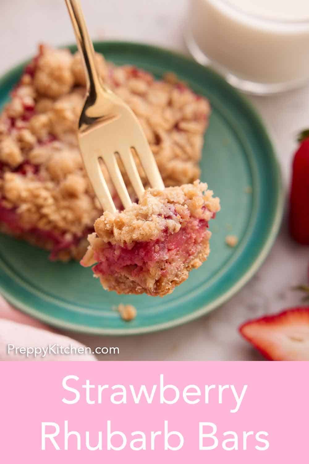 Strawberry Rhubarb Bars - Preppy Kitchen