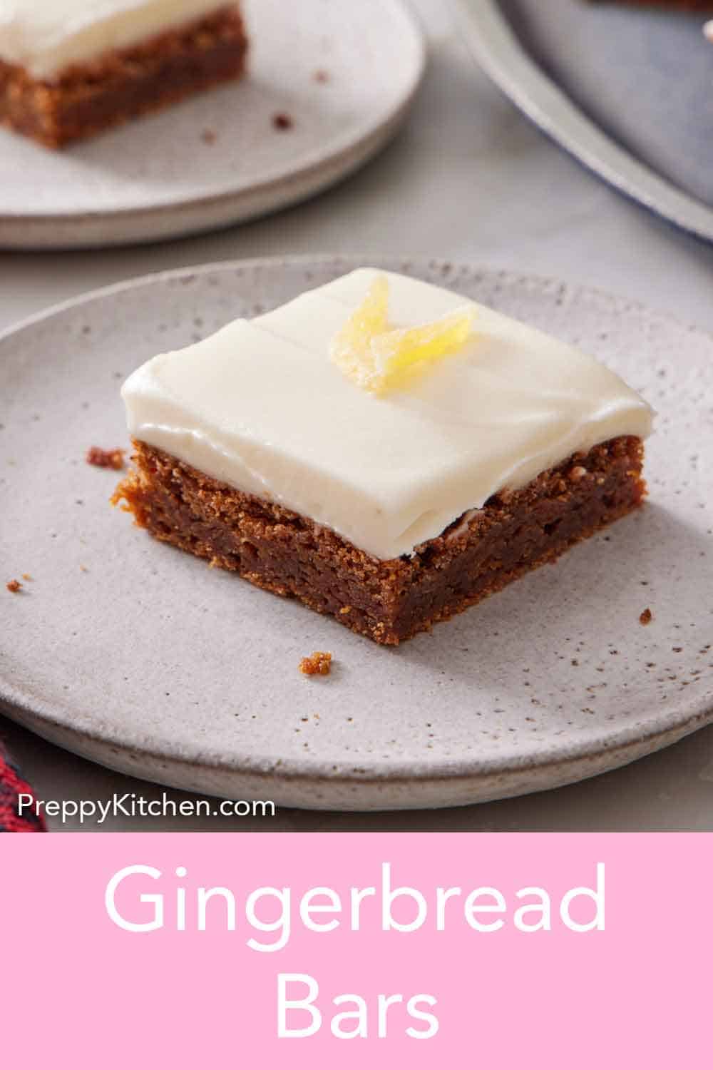 Soft Gingerbread Cookie Bars - Preppy Kitchen