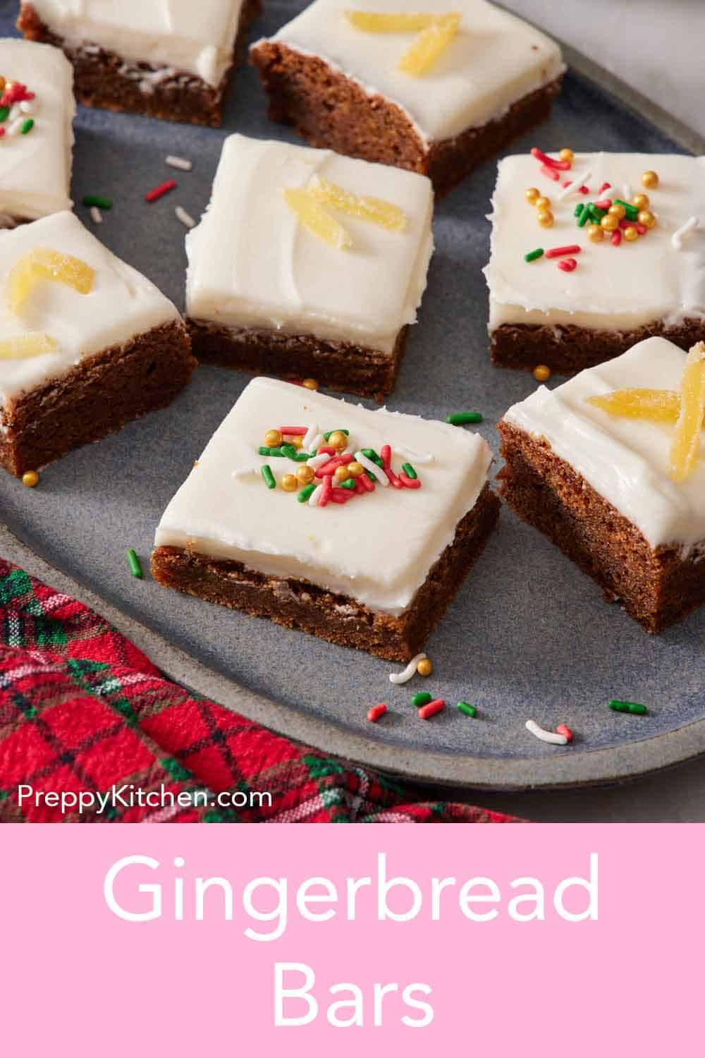 Soft Gingerbread Cookie Bars - Preppy Kitchen