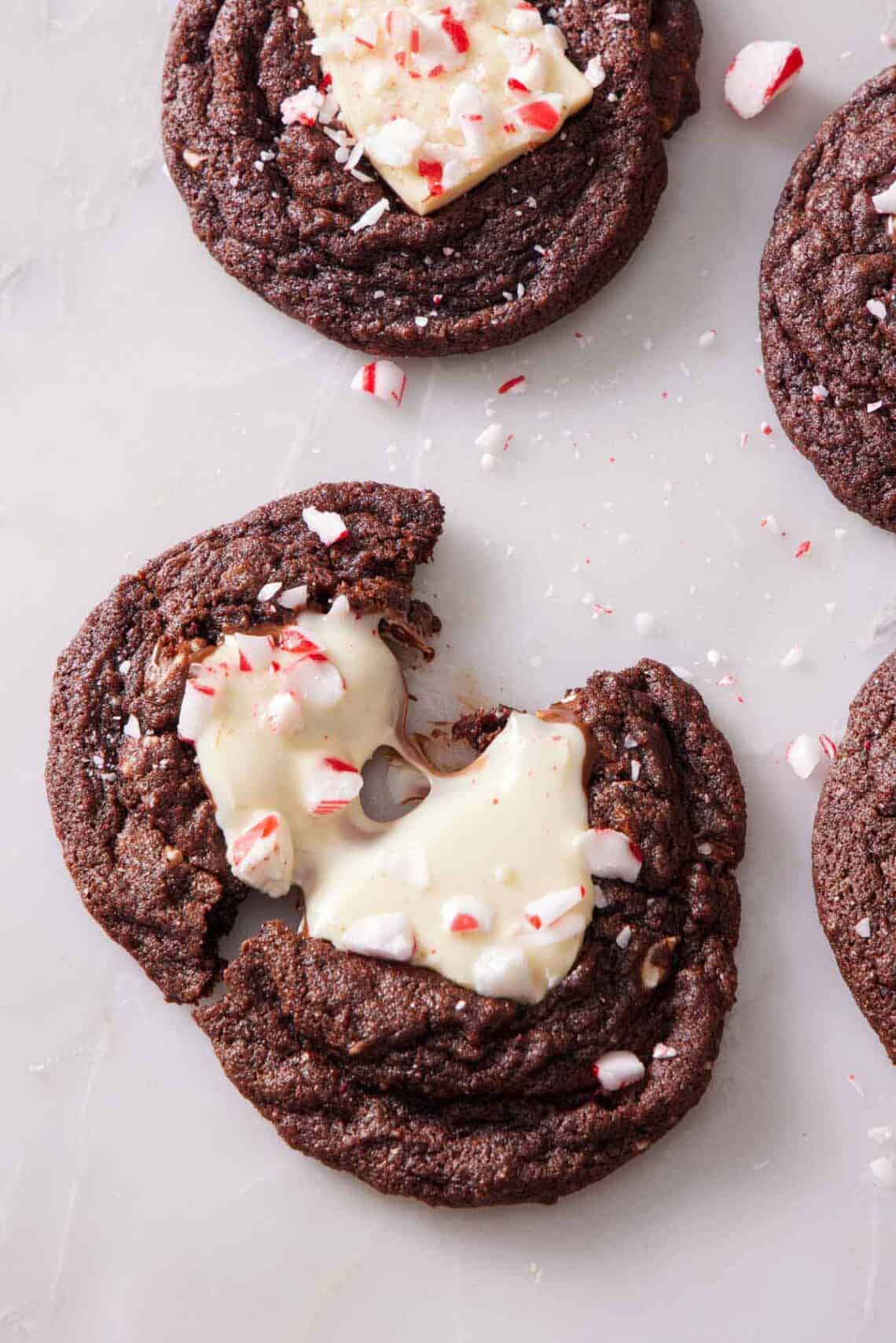 Chocolate Peppermint Bark Cookies Recipe - Preppy Kitchen