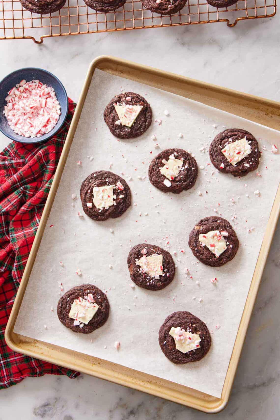Chocolate Peppermint Bark Cookies Recipe - Preppy Kitchen