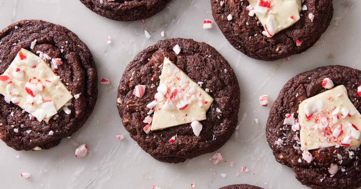 Chocolate Peppermint Bark Cookies Recipe - Preppy Kitchen