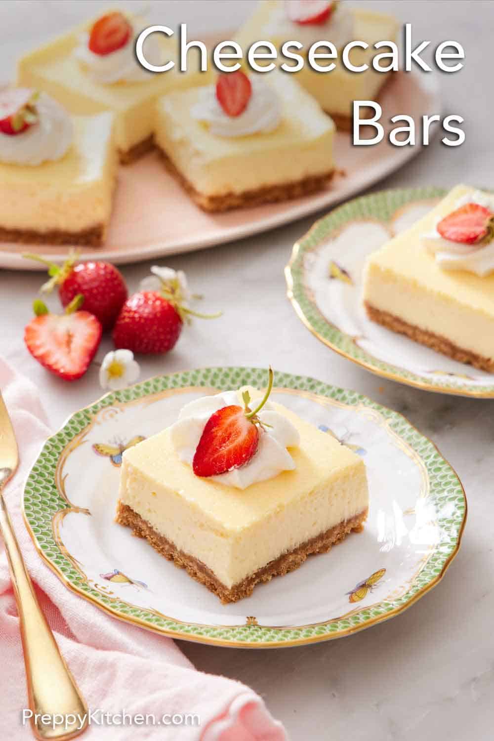 Cheesecake Bars Recipe - Preppy Kitchen