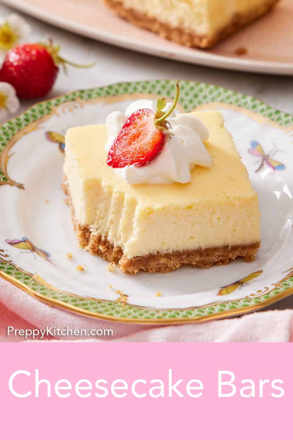 Cheesecake Bars Recipe - Preppy Kitchen