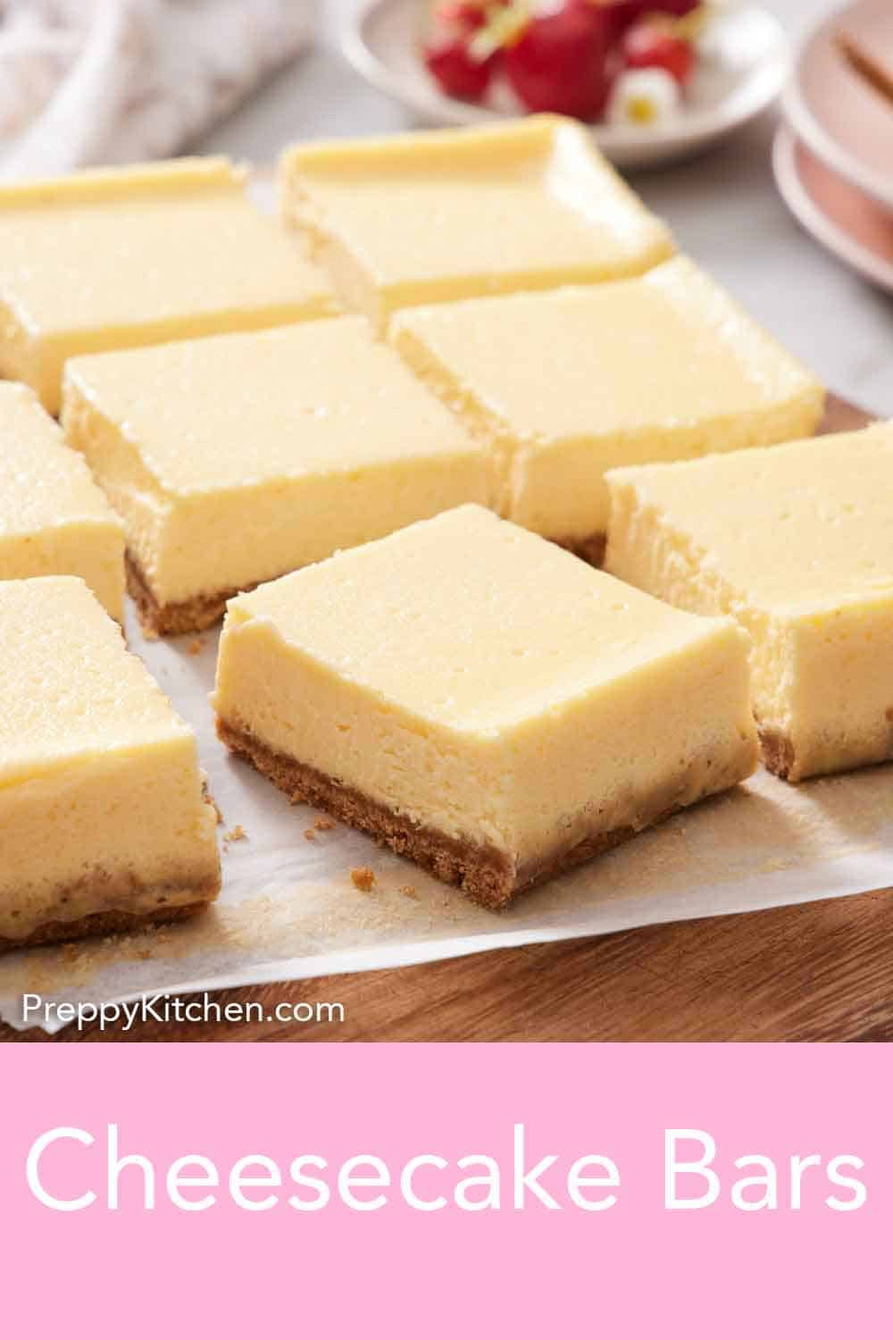 Cheesecake Bars Recipe - Preppy Kitchen