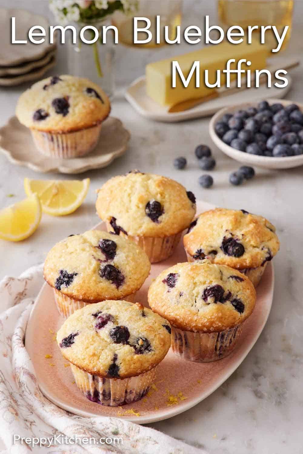 Lemon Blueberry Muffins Recipe - Preppy Kitchen