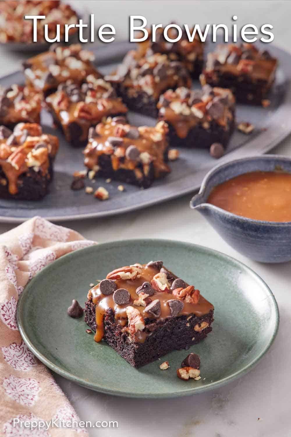 Fudgy Turtle Brownies Recipe - Preppy Kitchen