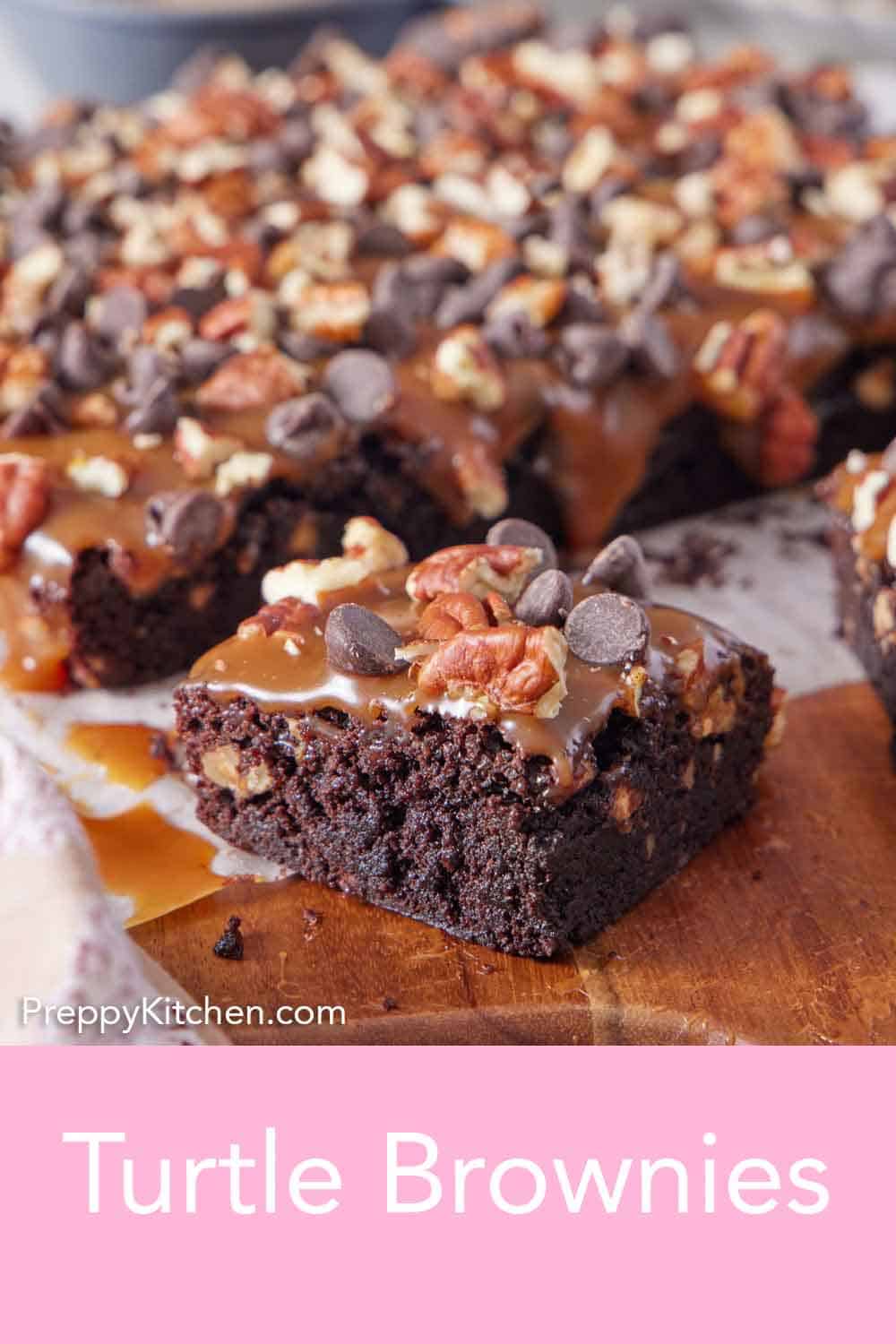 Fudgy Turtle Brownies Recipe - Preppy Kitchen