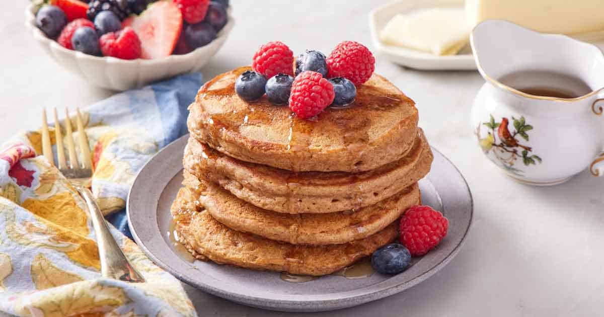Whole Wheat Pancakes Recipe - Preppy Kitchen