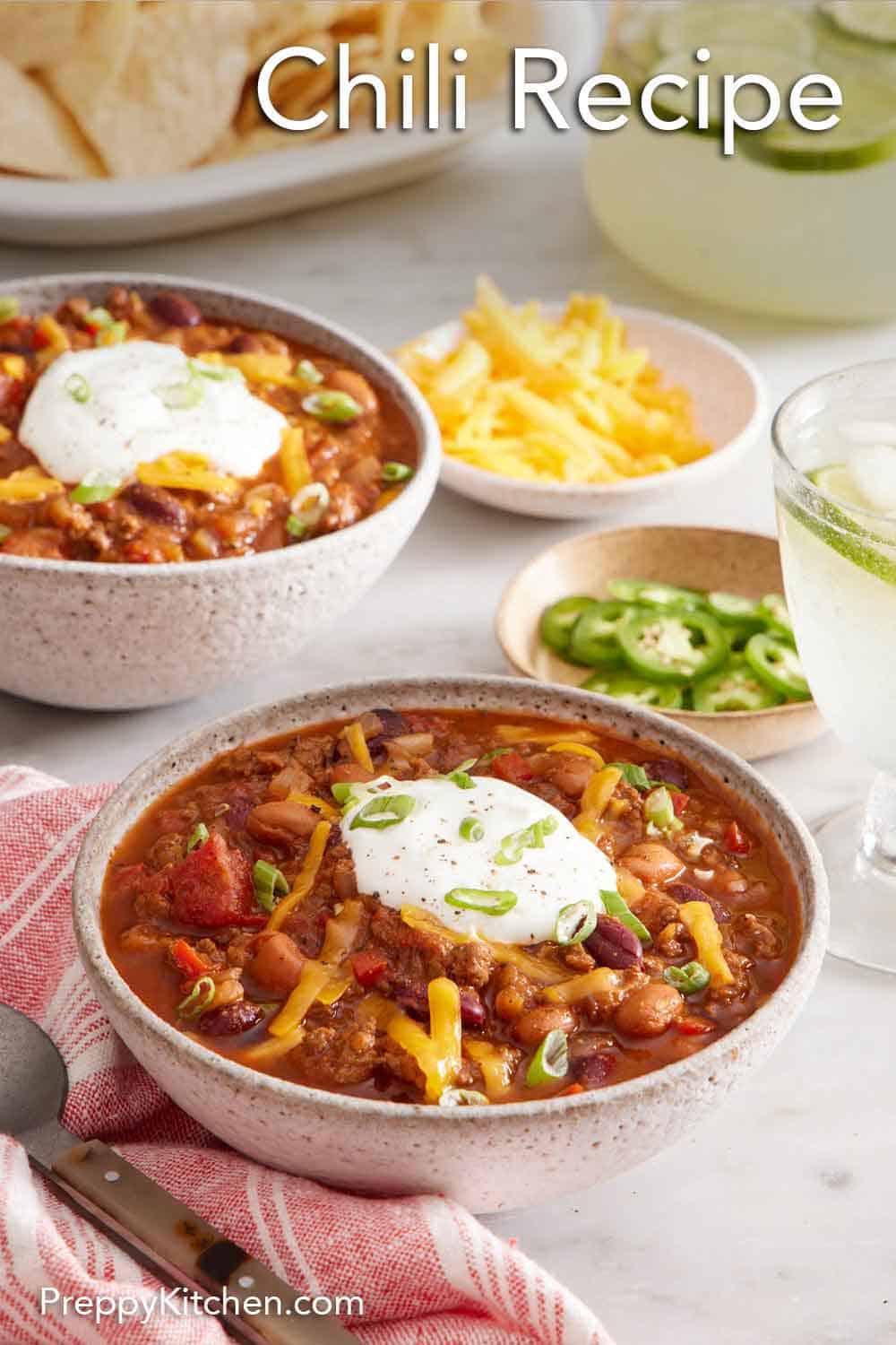 Homemade Chili Recipe - Preppy Kitchen