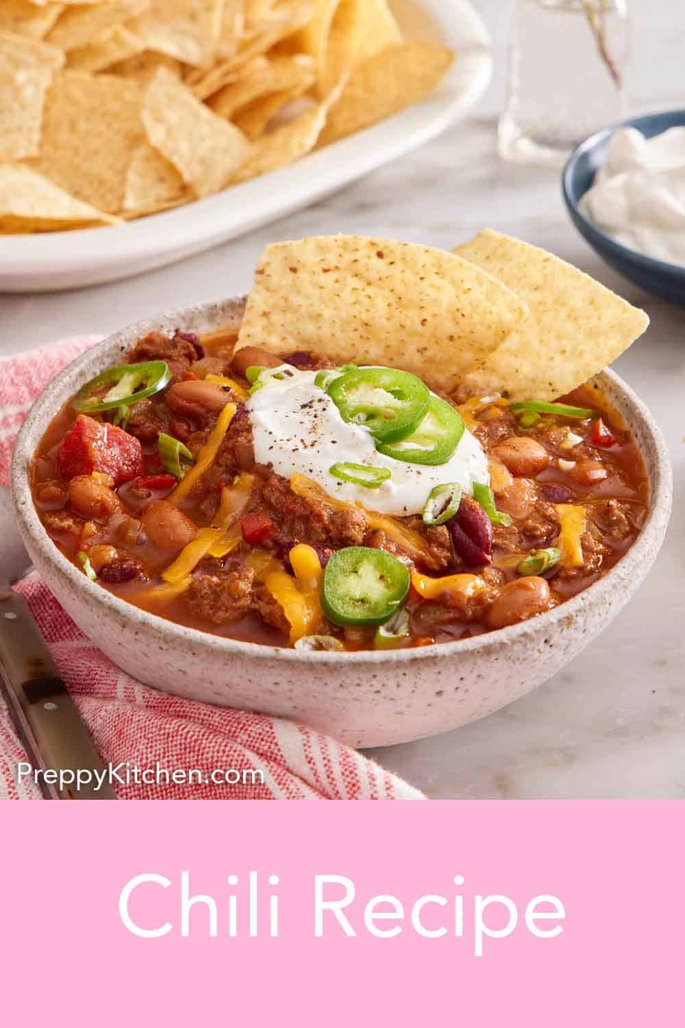 Homemade Chili Recipe - Preppy Kitchen