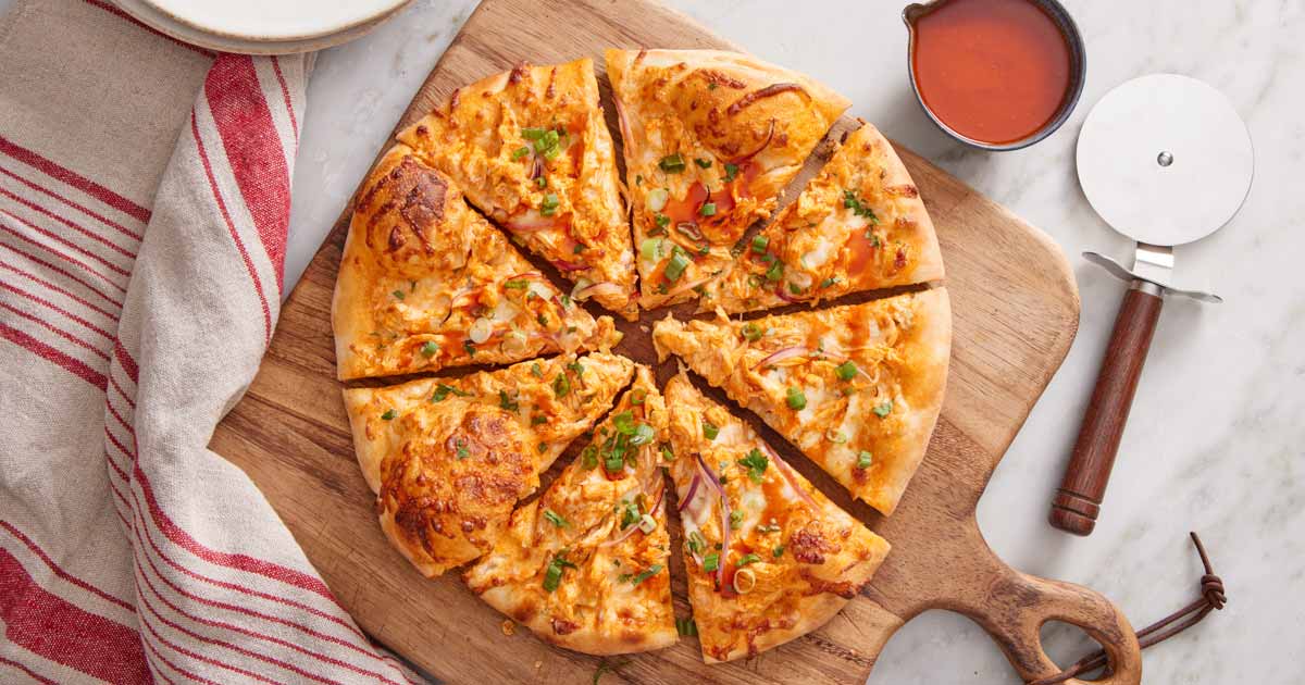 Buffalo Chicken Pizza Recipe - Preppy Kitchen