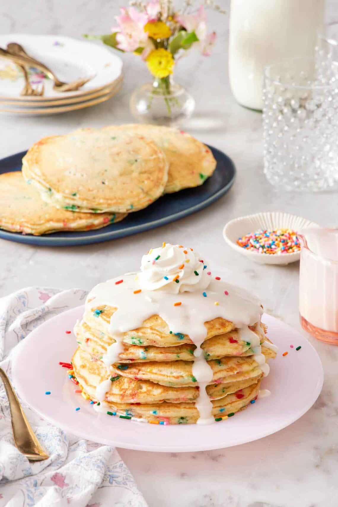 Funfetti Pancakes (Birthday Cake Pancakes!) - Preppy Kitchen