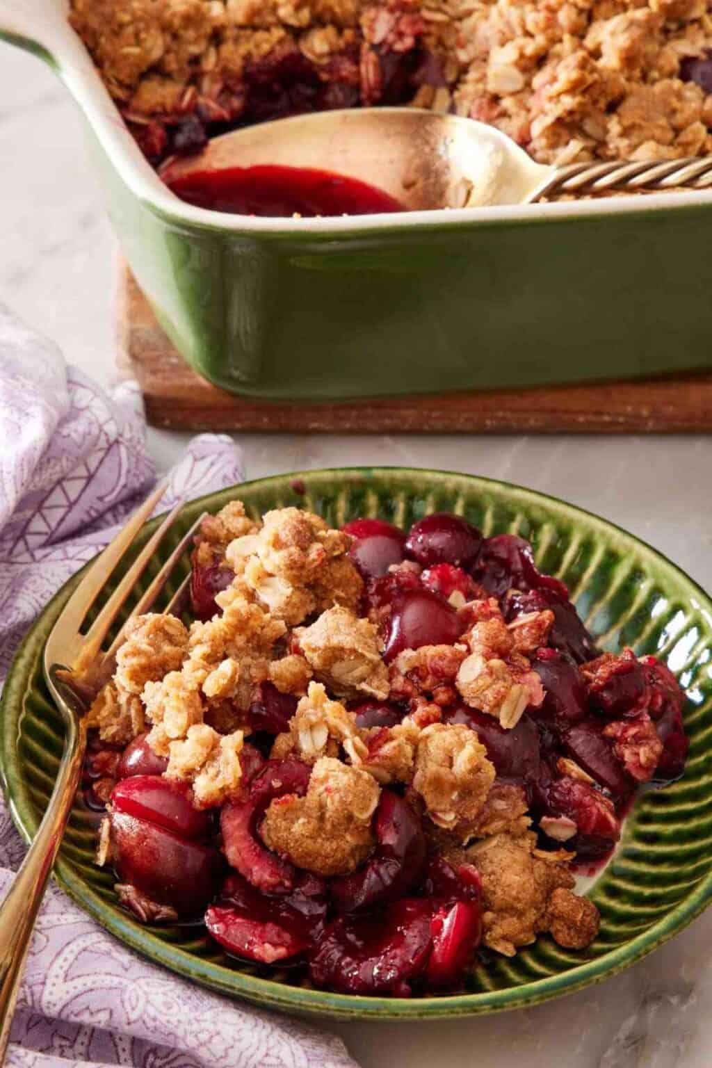 Fresh Cherry Crisp Recipe - Preppy Kitchen