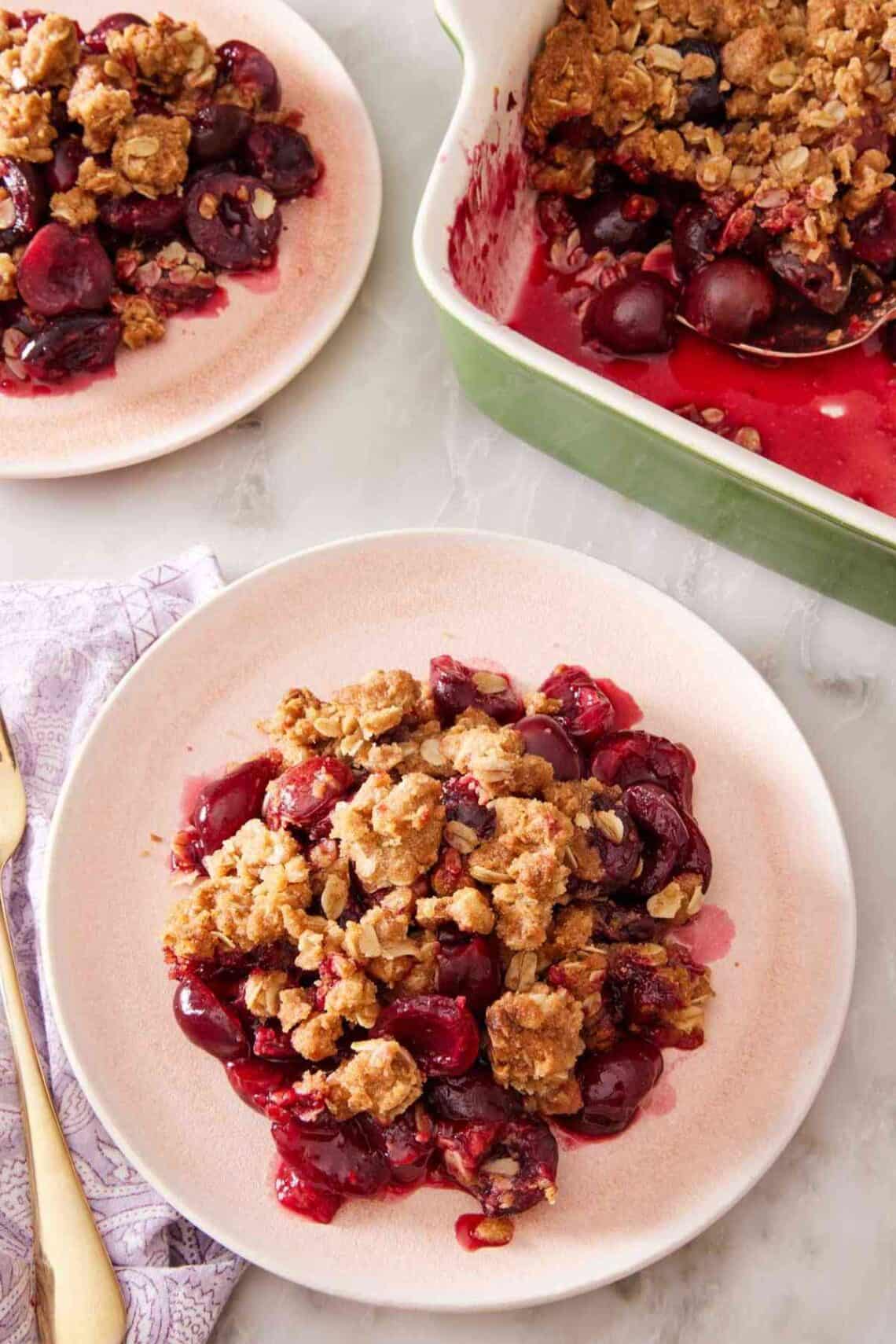 Fresh Cherry Crisp Recipe - Preppy Kitchen