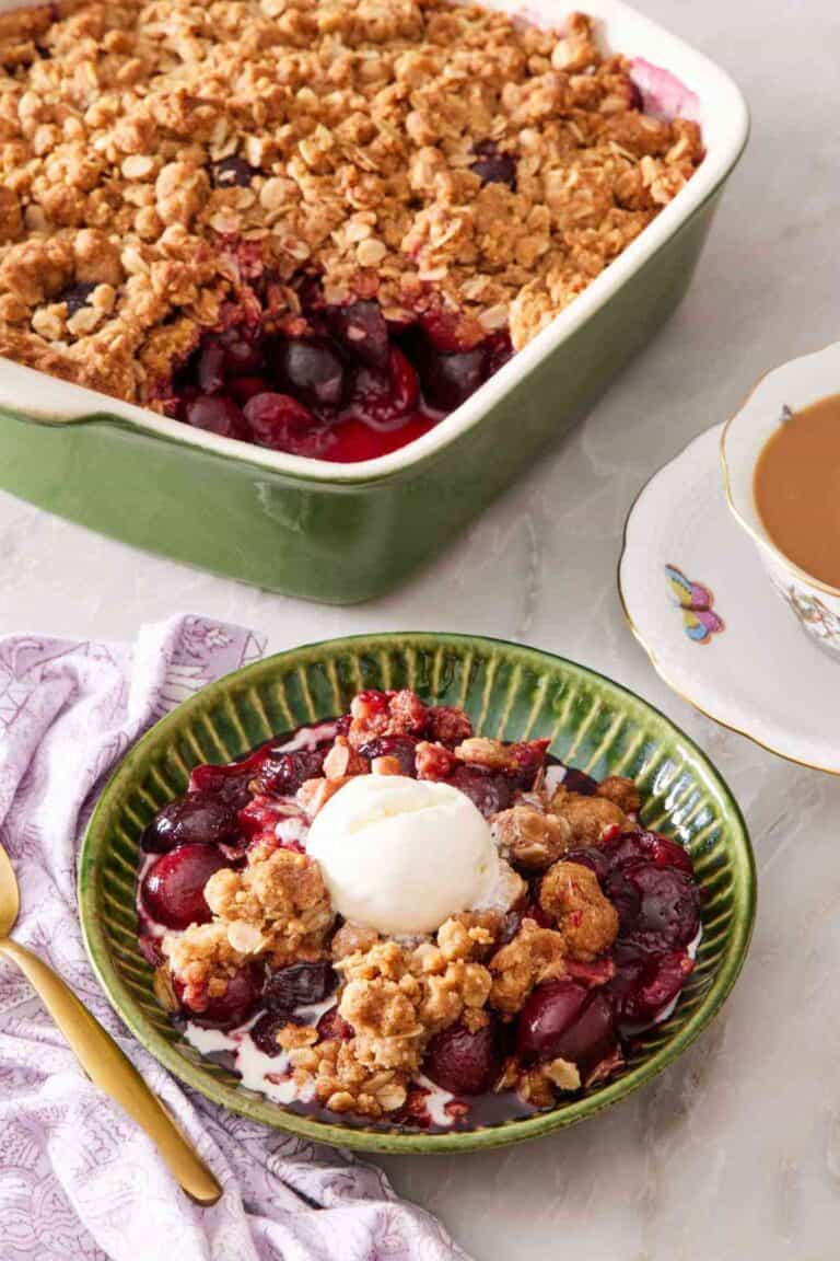 Fresh Cherry Crisp Recipe - Preppy Kitchen
