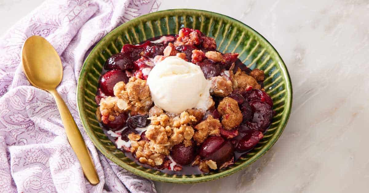 Fresh Cherry Crisp Recipe - Preppy Kitchen