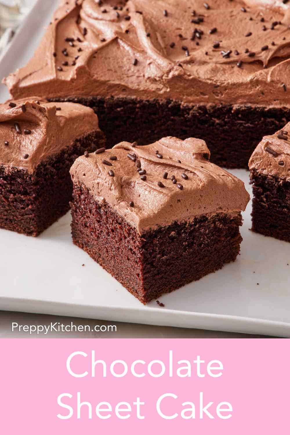 Best Chocolate Sheet Cake - Preppy Kitchen