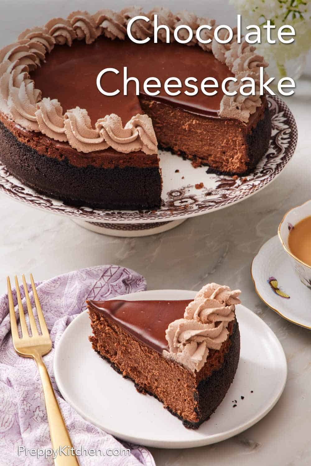 The Best Chocolate Cheesecake - Preppy Kitchen